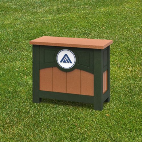 Divot Mix Storage Container with Decorative Trim and Golf Course Logo