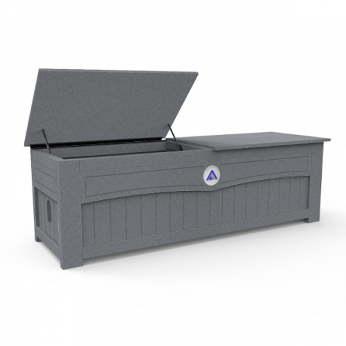 Recycled Plastic Cooler Box with Split Lid for Golf Course or Clubhouse