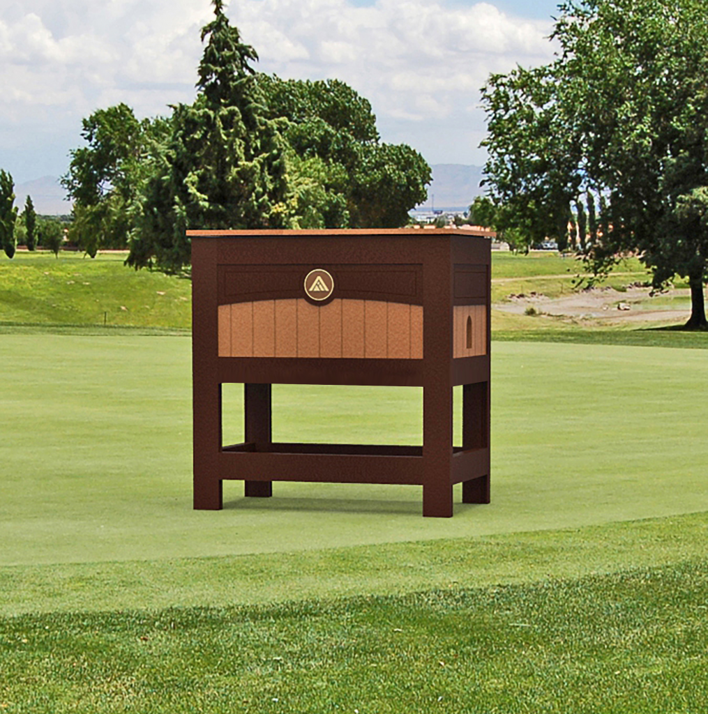 Golf Cooler Box for Ice and Water in Recycled Plastic or Wood in 3 Sizes