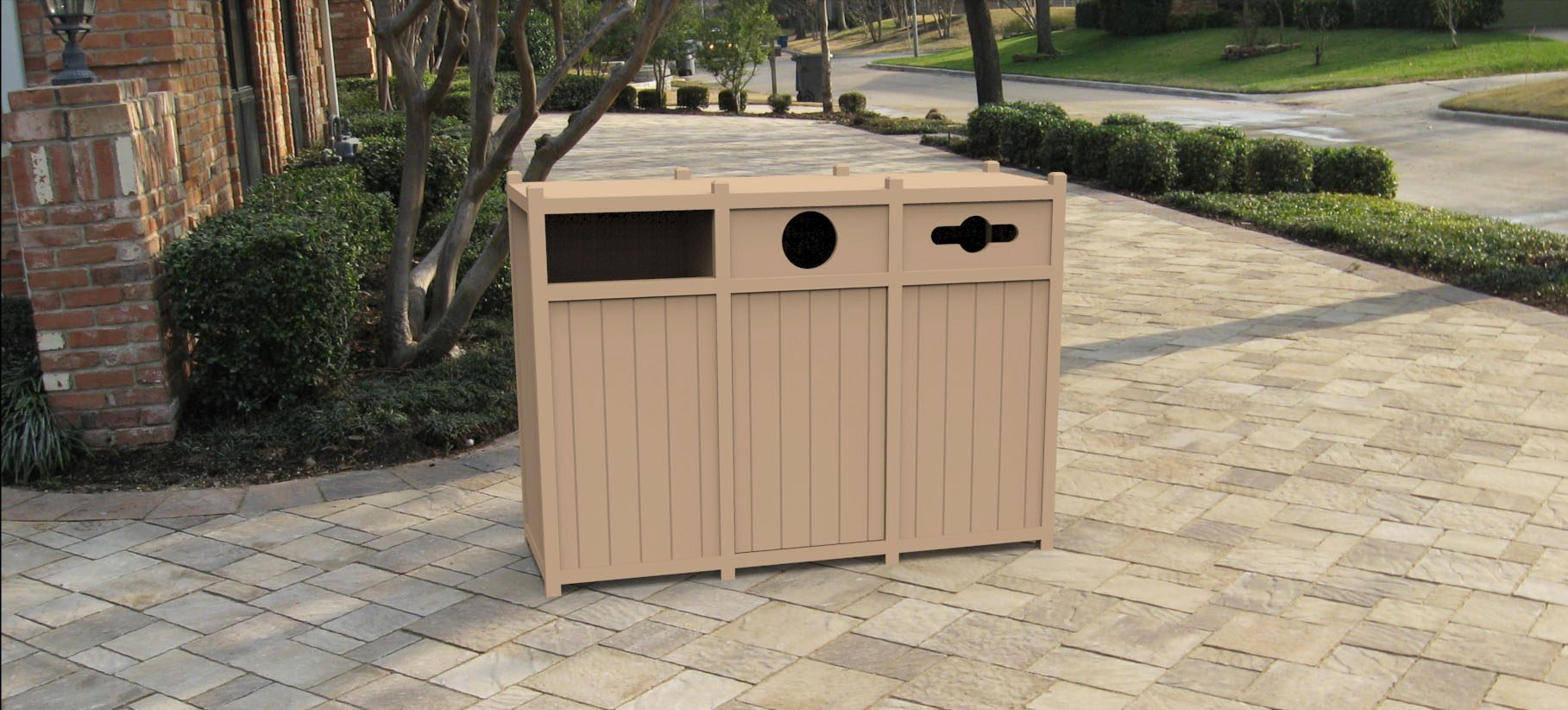 Trash and Recycling Containers for Golf Courses in Recycled Plastic
