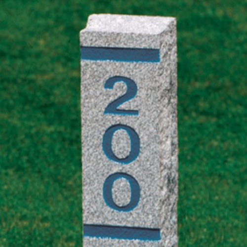 Granite Yardage Markers in Ground Mount with Square Design and Optional ...