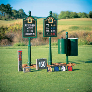 Granite Tee Sign | Golf Course Hole Signs Made From Sandblasted Granite