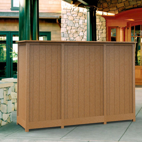 Outdoor Valet Stand with Lockable Interior Storage in Recycled Plastic