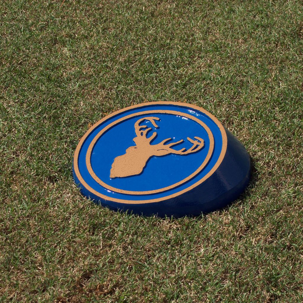 Metal Tee Marker | Cast Bronze Round Wedge Golf Course Tee Marker