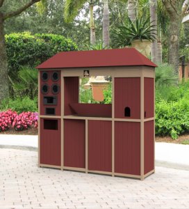 Golf Course Water Cooler Station in Recycled Plastic with Waste Bin