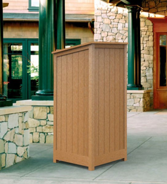 Outdoor Podium with Umbrella Options, Casters, Valet Board Made in USA