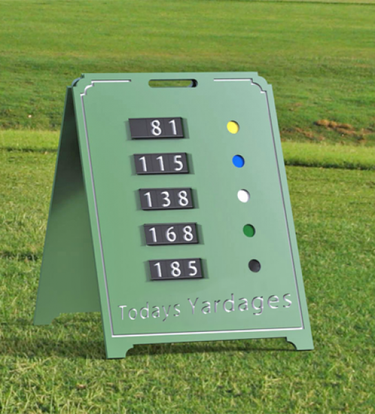 Yardage Board for the golf course practice facility | Designer Golf ...