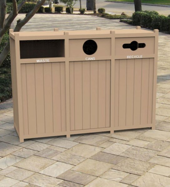 Recycled Plastic Trash Containers for Golf Courses, Colleges, Universities